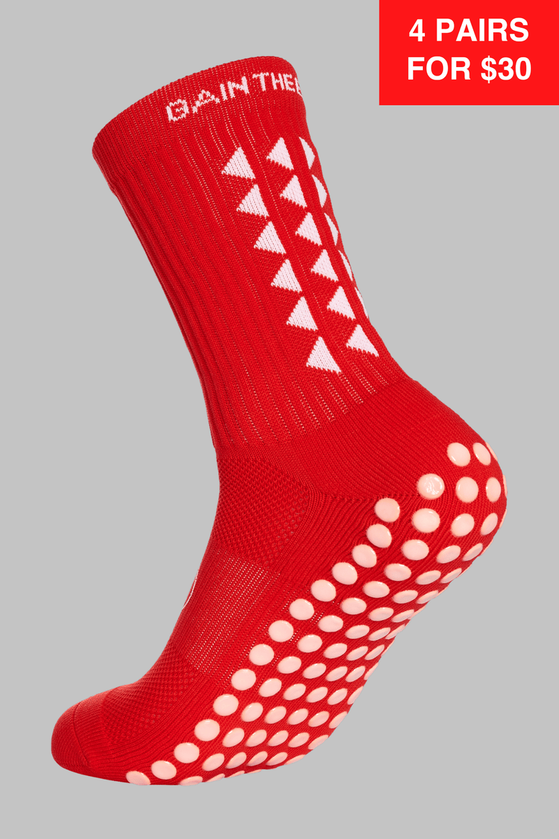 GRIP SOCKS 2.0 MidCalf Length - Red – Gain The Edge US
